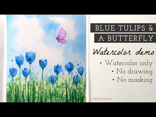 Blue Tulips Drawing