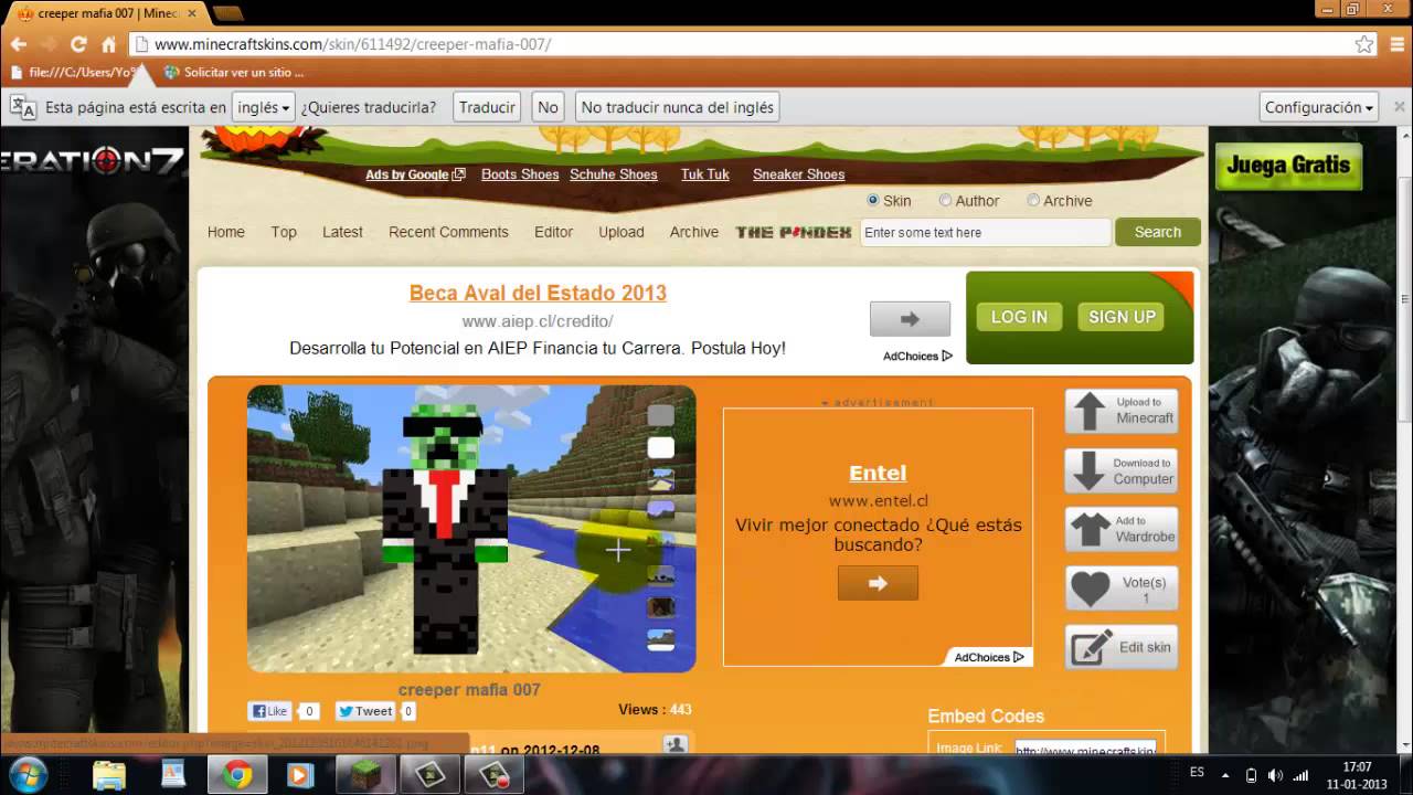 Como ponerle ropa o skin en minecraft (tutorial) - YouTube
