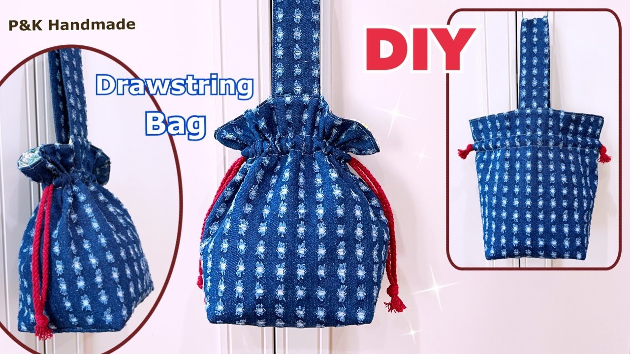 Easy To Make Drawstring Bag How to Make Cute Drawstring Tote Bag💕Sewing ...