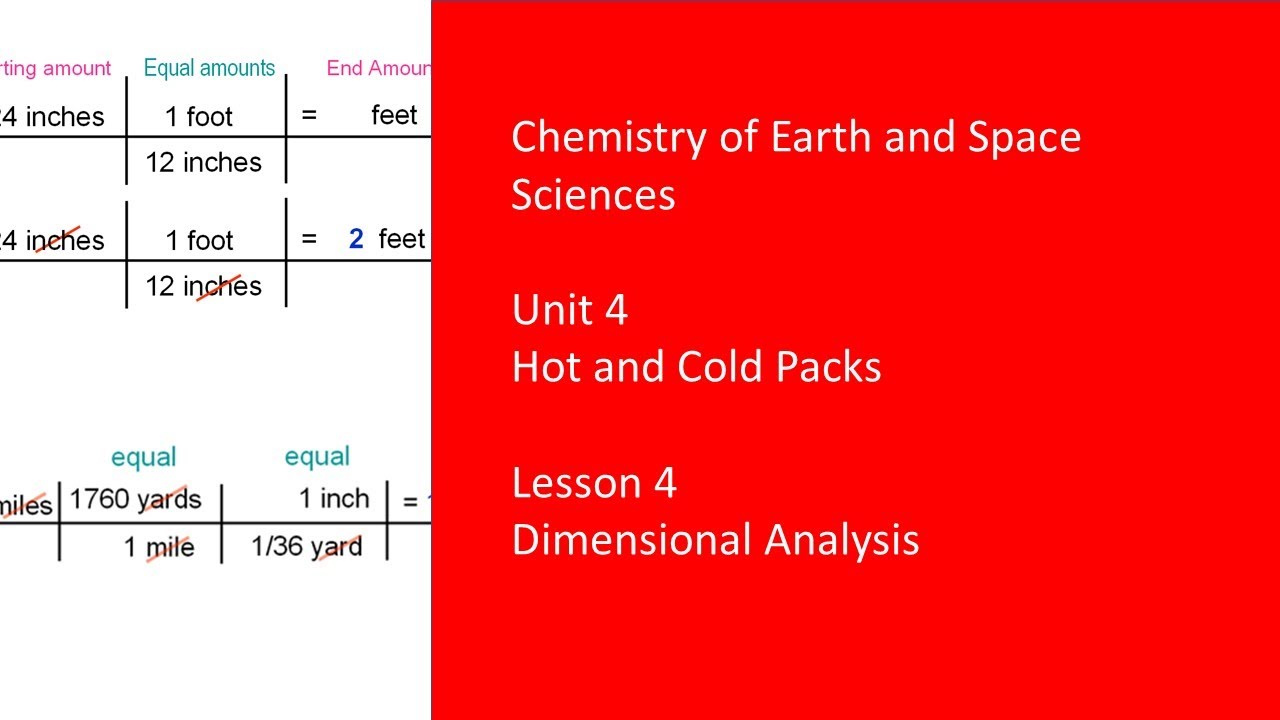Hot and Cold Packs Lesson 4 Dimensional Analysis - YouTube