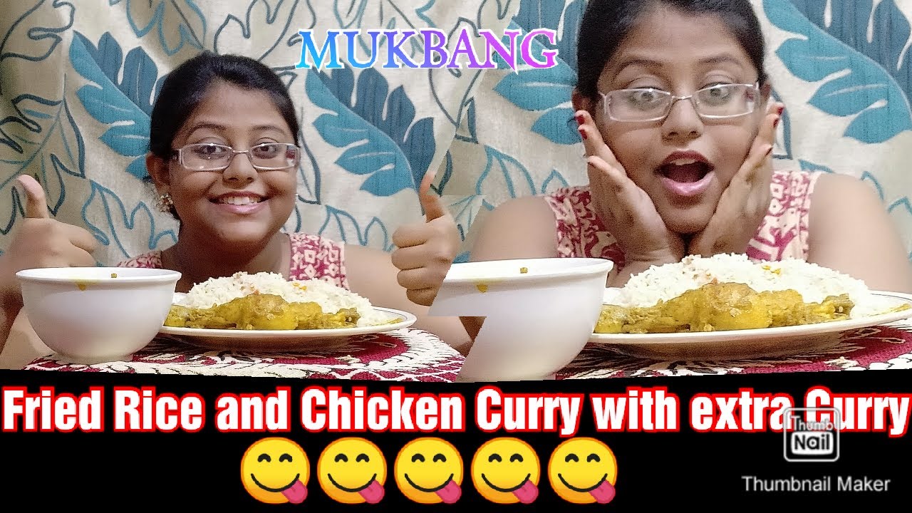 [MUKBANG] : Fried Rice and Chicken Curry with extra Curry | Indian Food ...