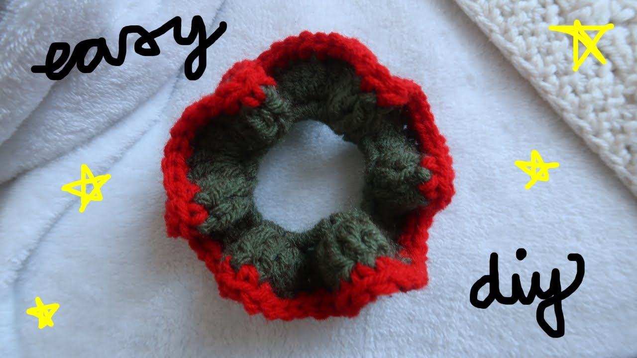 simple & EASY christmas crochet scrunchie ️💚🎄 - YouTube
