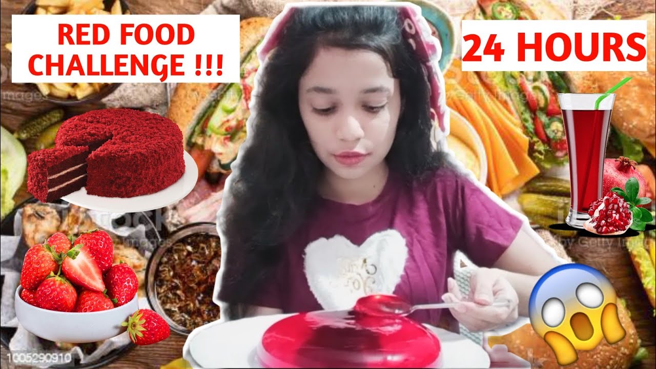 I only ate RED FOOD for 24 HOURS!! ️ | Red food challenge ️ | Ishika ...