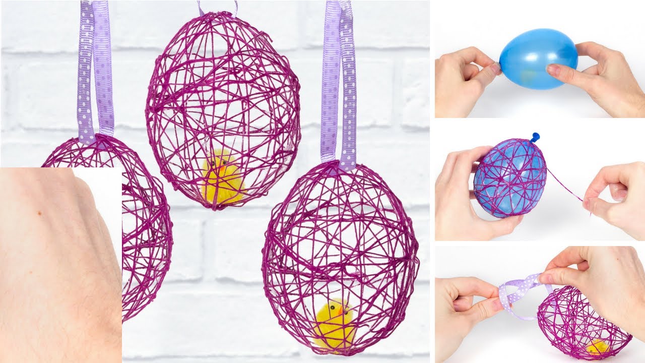 How To Create Your Own String Egg Decoration - YouTube