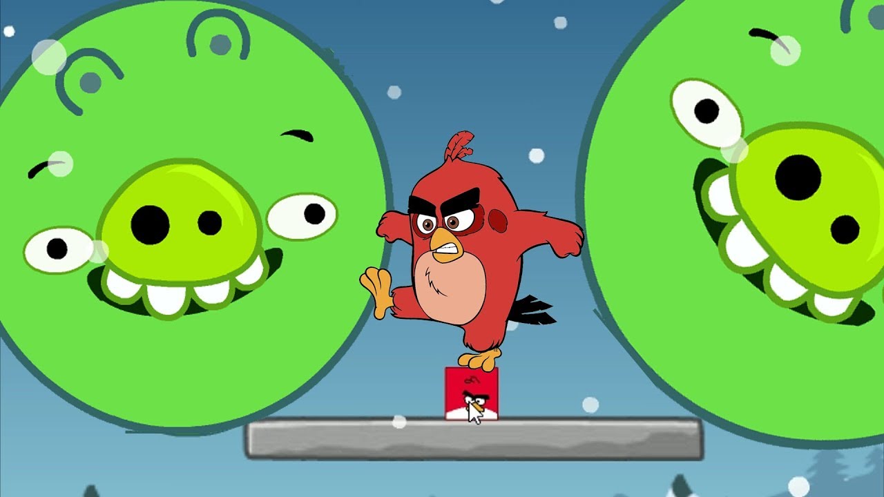 Angry Birds Kick Out Green Pigs - TINY BIRDS KICK TWO GIANT ROUND ...