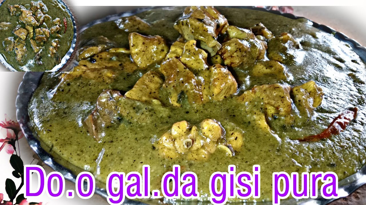 Chicken dried roselle leaves with rice powder|| Do.o Galda gisi pura ...
