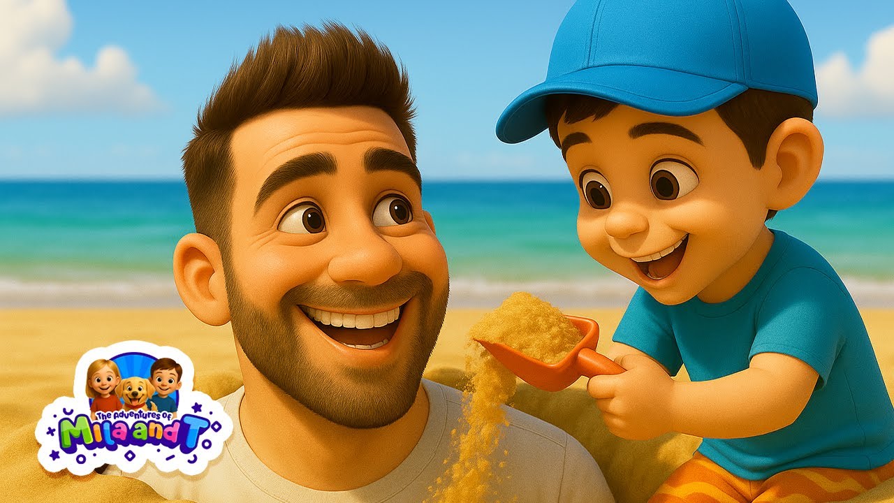 Dad’s Stuck in the Sand Fun Animated Song for Preschoolers | Fun Family ...