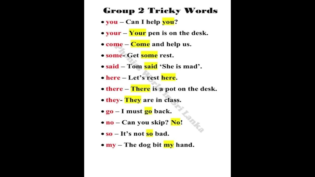 Group 2 Tricky Words Sentences Reading Practices. - YouTube