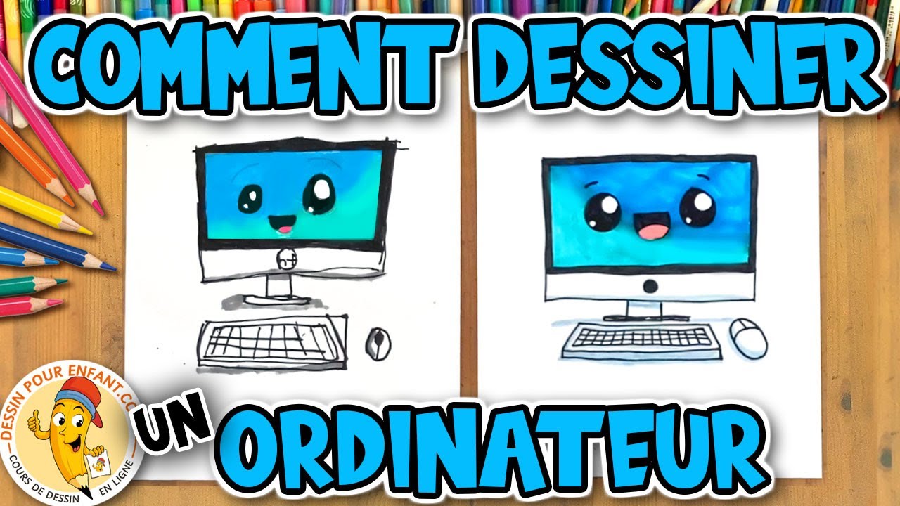 Comment dessiner un ORDINATEUR pour enfants - YouTube