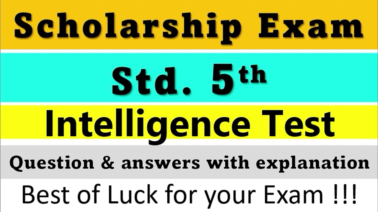 Scholarship Std 5th 2021 Intelligence Test IT Model Question Paper ...