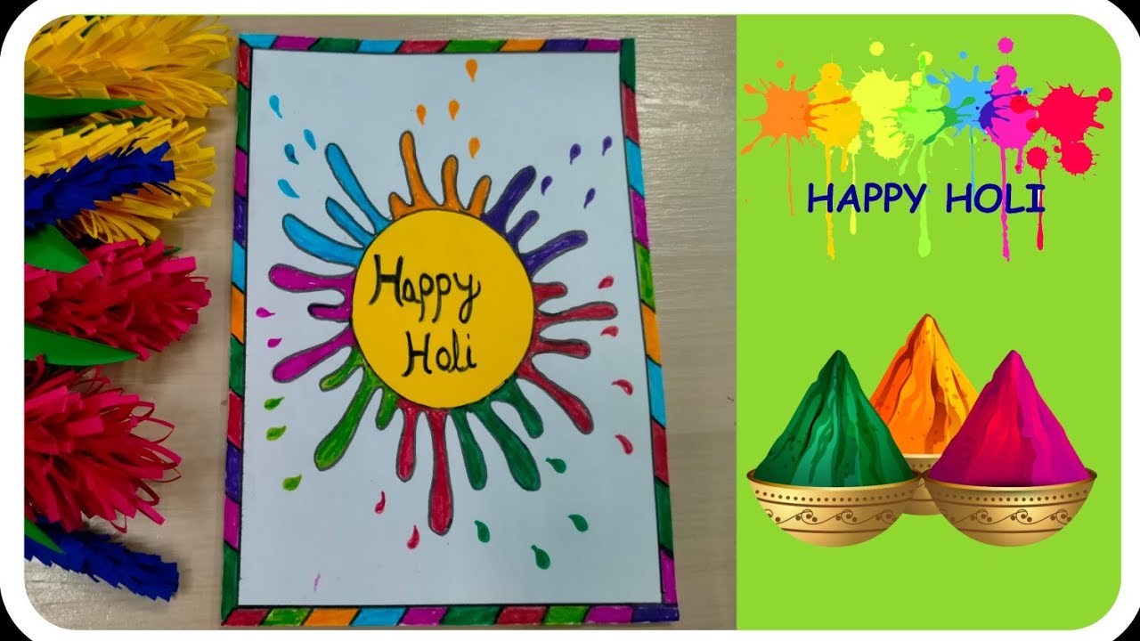 Diy Holi Card||Homemade cards || diy Cards - YouTube