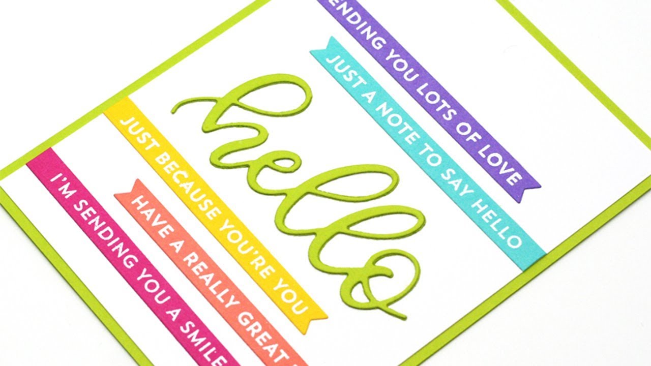 Hello Card | Stamped & Die Cut Sentiments - YouTube