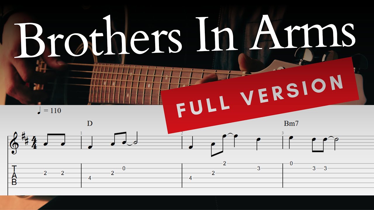 Brothers In Arms - Dire Straits | EASY Fingerstyle Guitar Lessons TAB ...