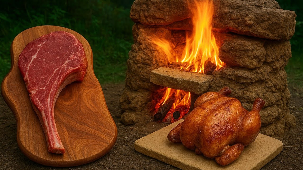Ultimate Outdoor Meat Feast | Steak & Chicken in a Mud Oven 🍗🔥🥩 - YouTube