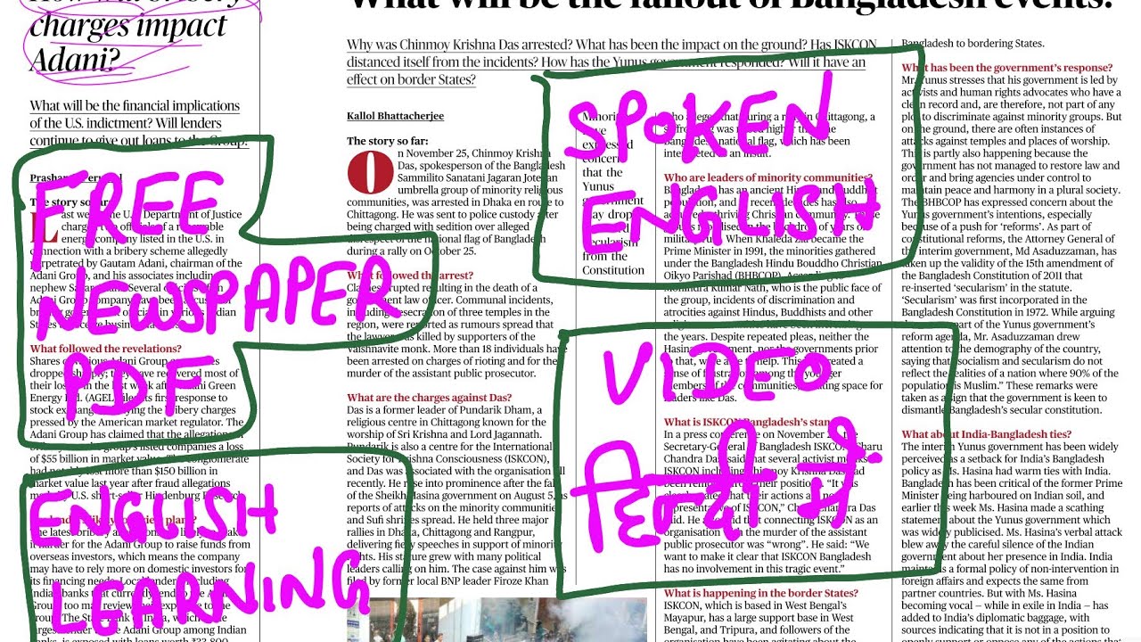 1 December 2024 English newspaper reading | English newspaper ...