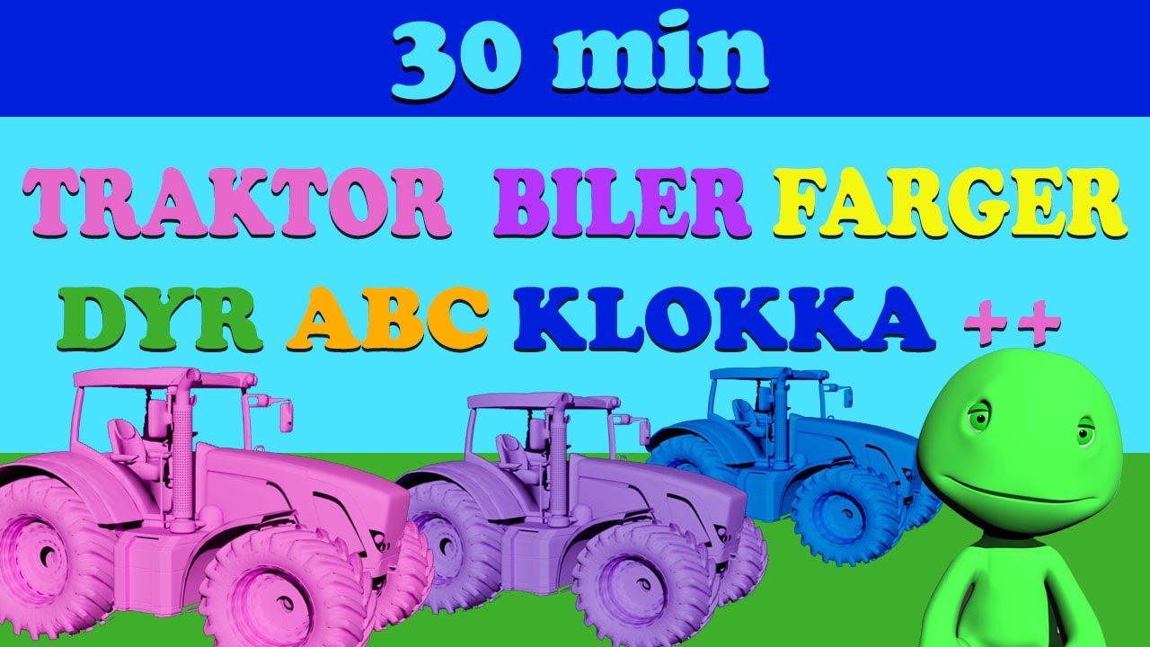 Traktor | Biler | Kjøretøy | Dyr og dyrelyder | Farger | ABC og mer ...