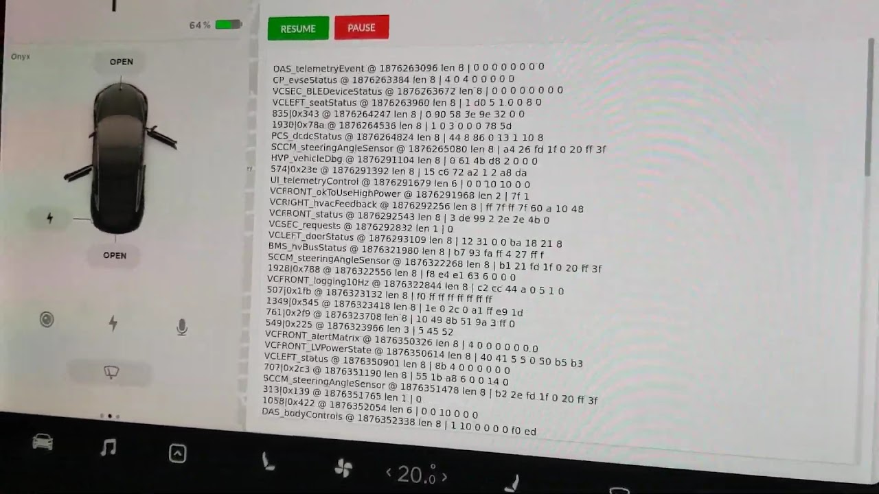 Live CAN bus traffic on my Tesla Model 3 main screen! - YouTube