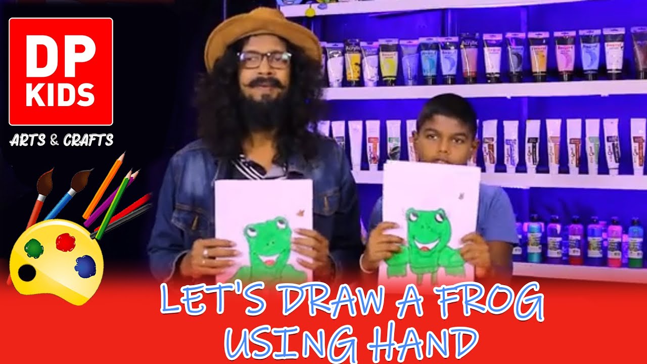 Let's draw a Frog Using Hand - DP KIDS ARTS (127) - YouTube