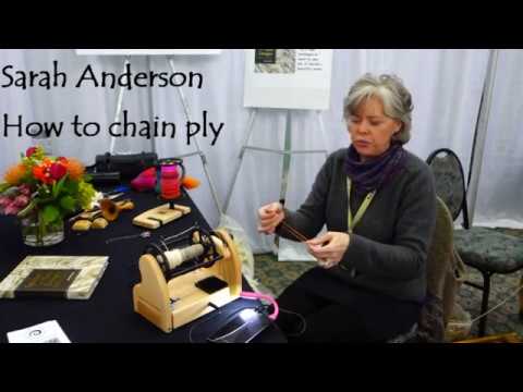 Chain plying on a HansenCrafts miniSpinner with Sarah Anderson - YouTube