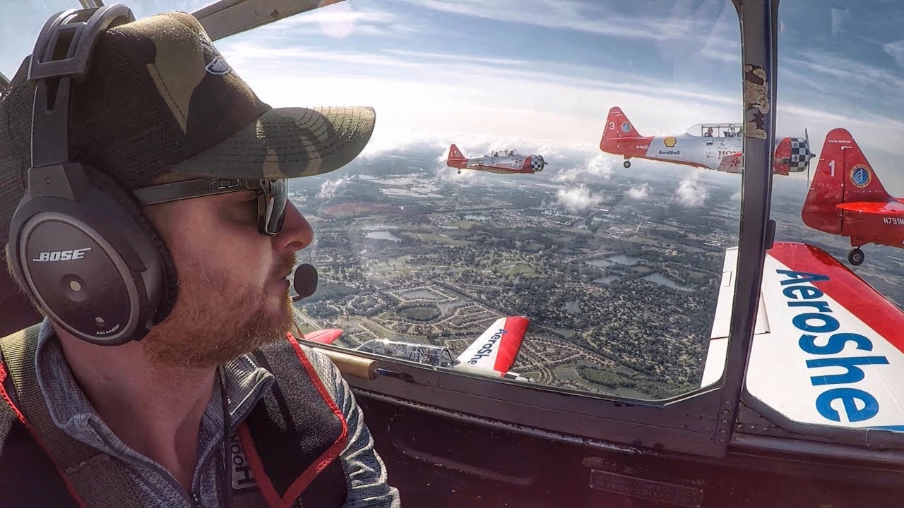 North American T-6 Texan 6 Ship Formation Flight! - The Pilot Maker ...