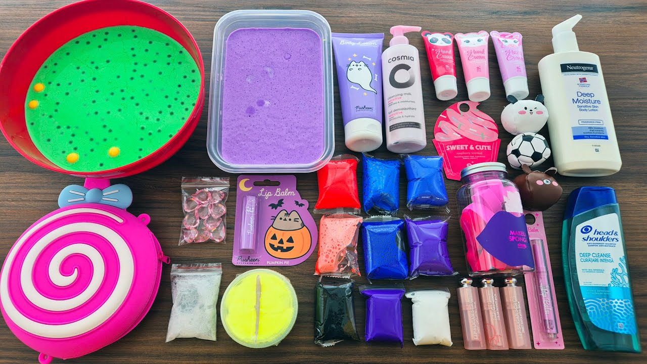 Slime Smoothie Making - Slime Mixing with Makeup and Clay - YouTube