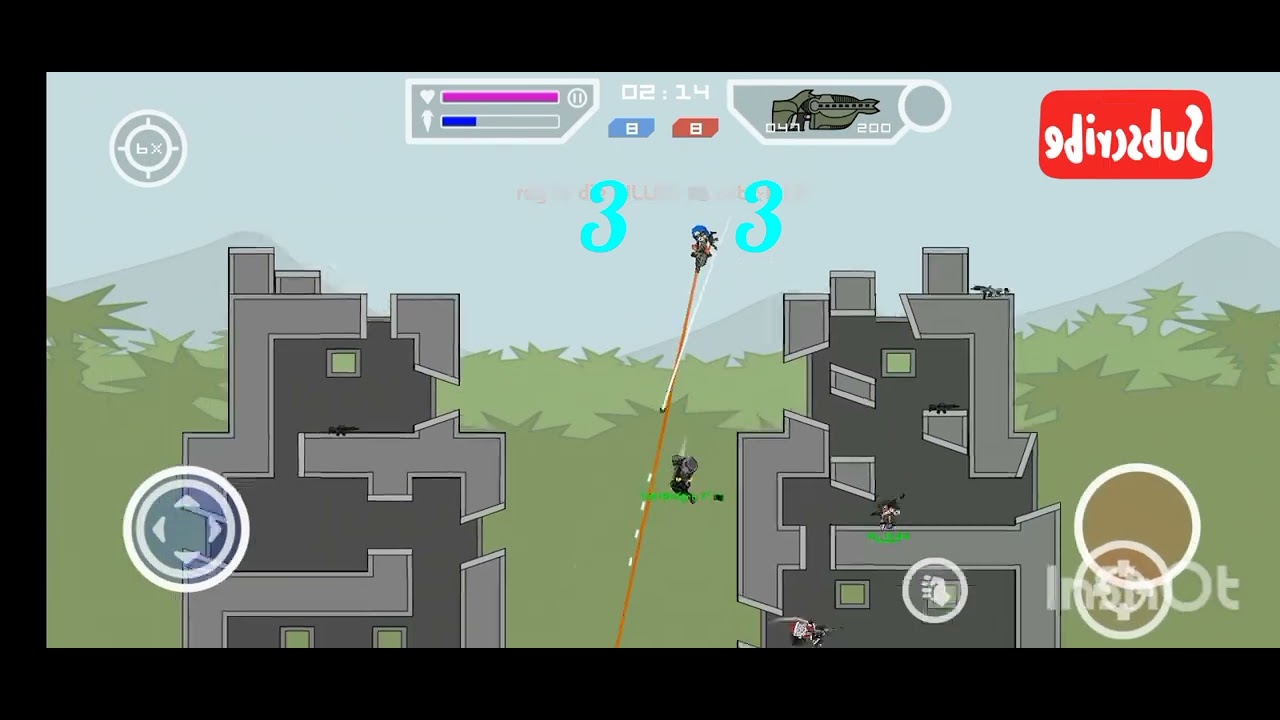 mini militia gaming 👌 😎 # 3 VS 3 game play in suspension map ...