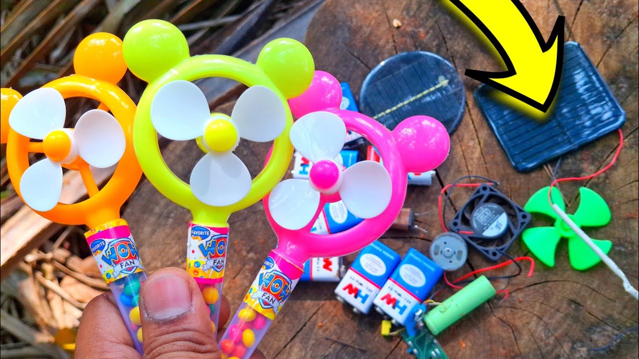 how to make awesome ideas using dc motor fan / making mini solar panel ...