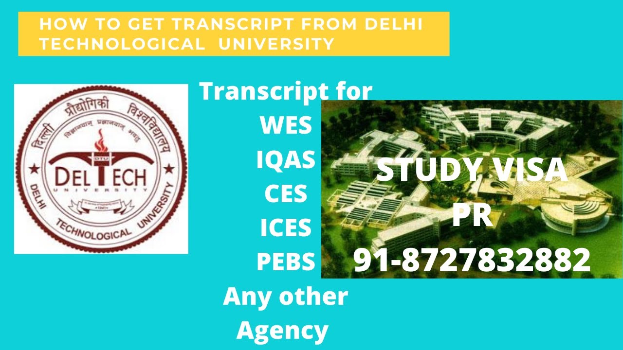 How to Get Transcript from Delhi Technological University ! 8727832882 ...