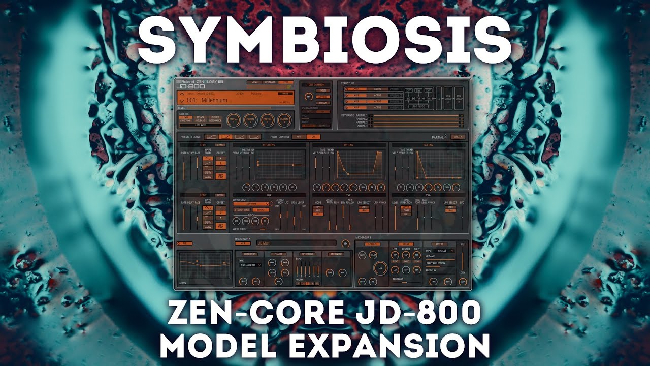 Roland ZEN-Core JD-800 Model Expansion - "Symbiosis" Soundset - YouTube