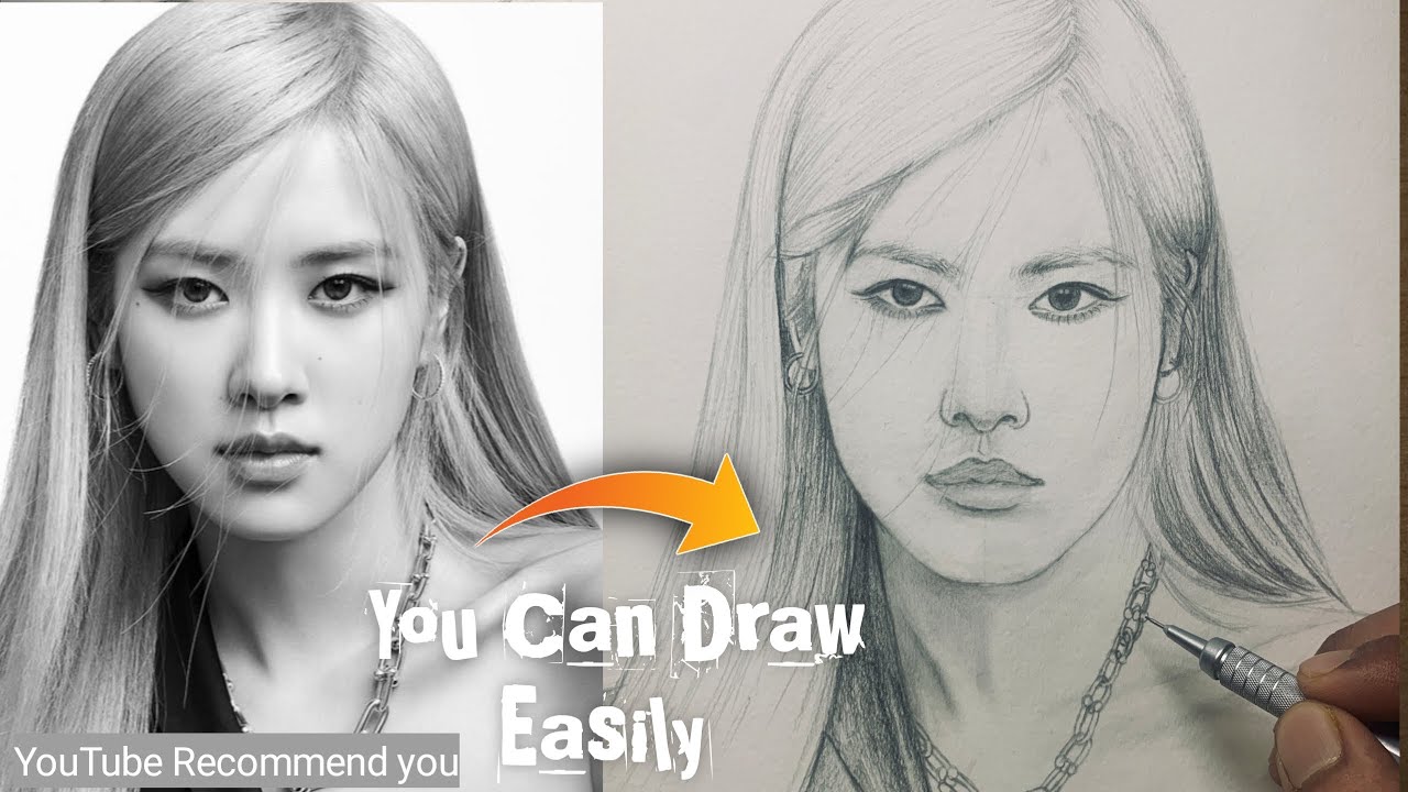 How to draw blackpink Rose step by step tutorial | Suraj Kumar art ...