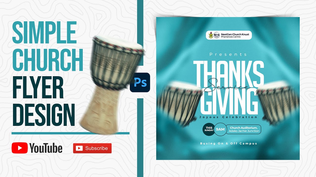 HOW TO DESIGN A SIMPLE CHURCH FLYER IN PHOTOSHOP II PHOTOSHOP TUTORIAL ...
