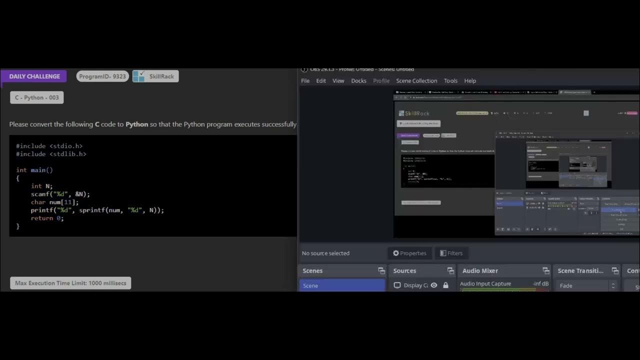 Skillrack Daily Challenge C Python 003 Program Id 9323 21 08 23 Youtube