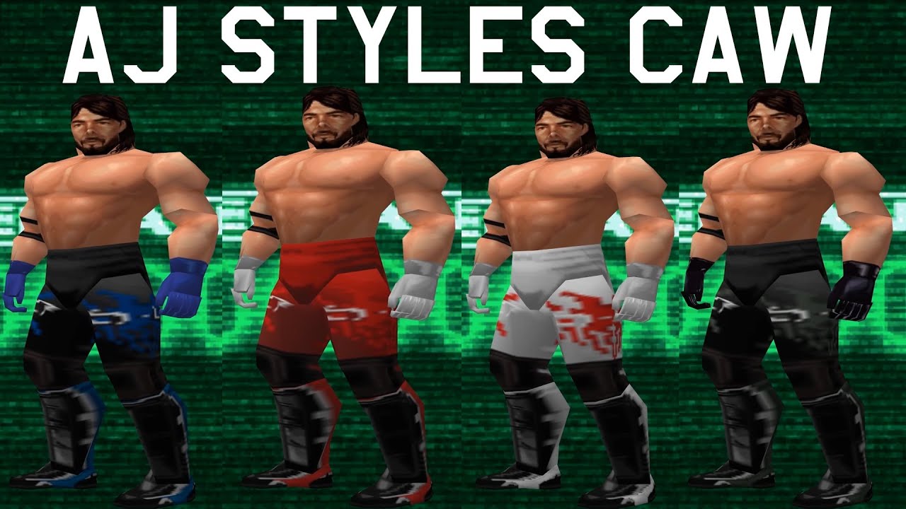 WWF Wrestlemania 2000: AJ Styles CAW (4 ATTIRES) - YouTube