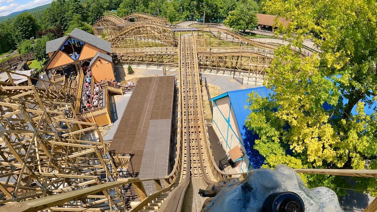 ALL NEW Bobcat Wooden Roller Coaster 4K POV! | Six Flags Great Escape ...