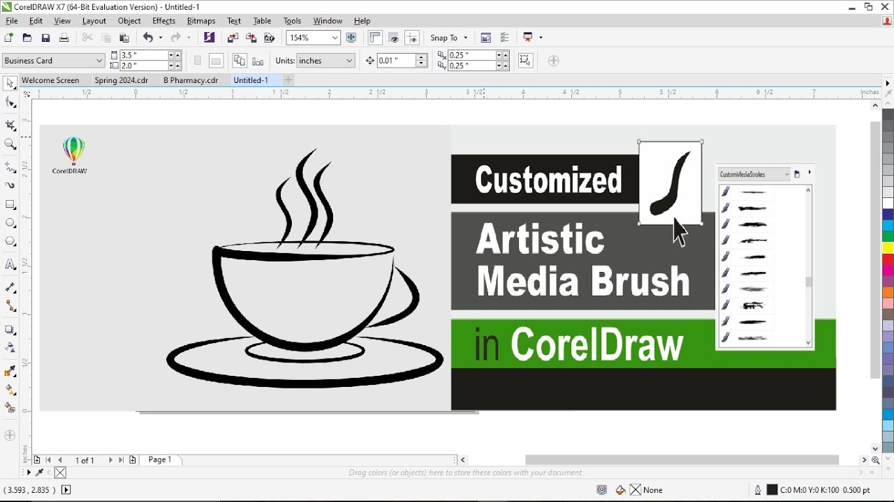 Coffee Logo Design In Corel DRAW II Corel DRAW Tutorial In Pashto - YouTube