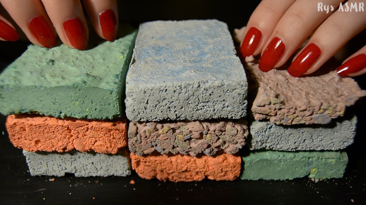 ASMR│Dry Chalk Cutting│Colorful Chalk Blocks - YouTube