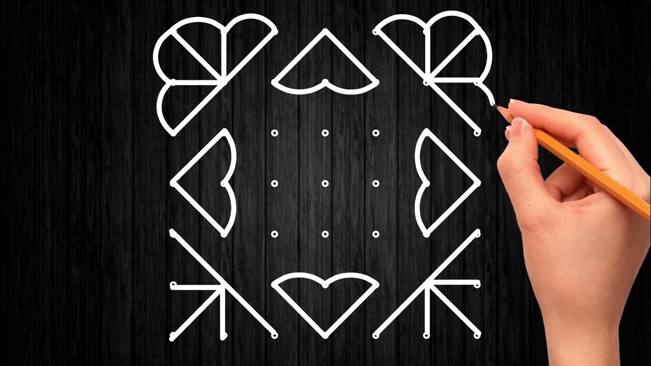 Beautiful 7x7 Dots Rangoli - Beginners | Rangoli Design For Everyday ...