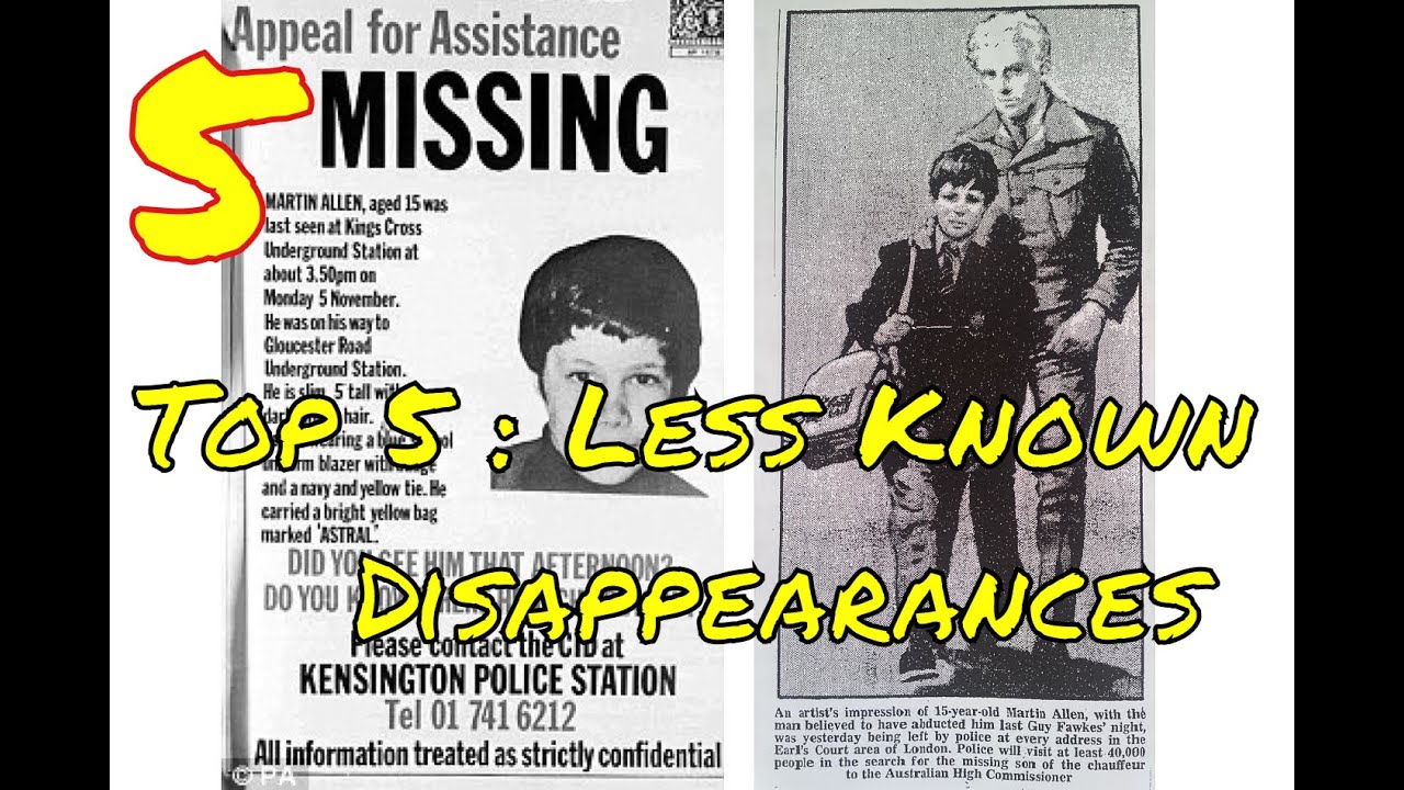 Top 5 : Less Known Disappearances - Martin Allen - YouTube