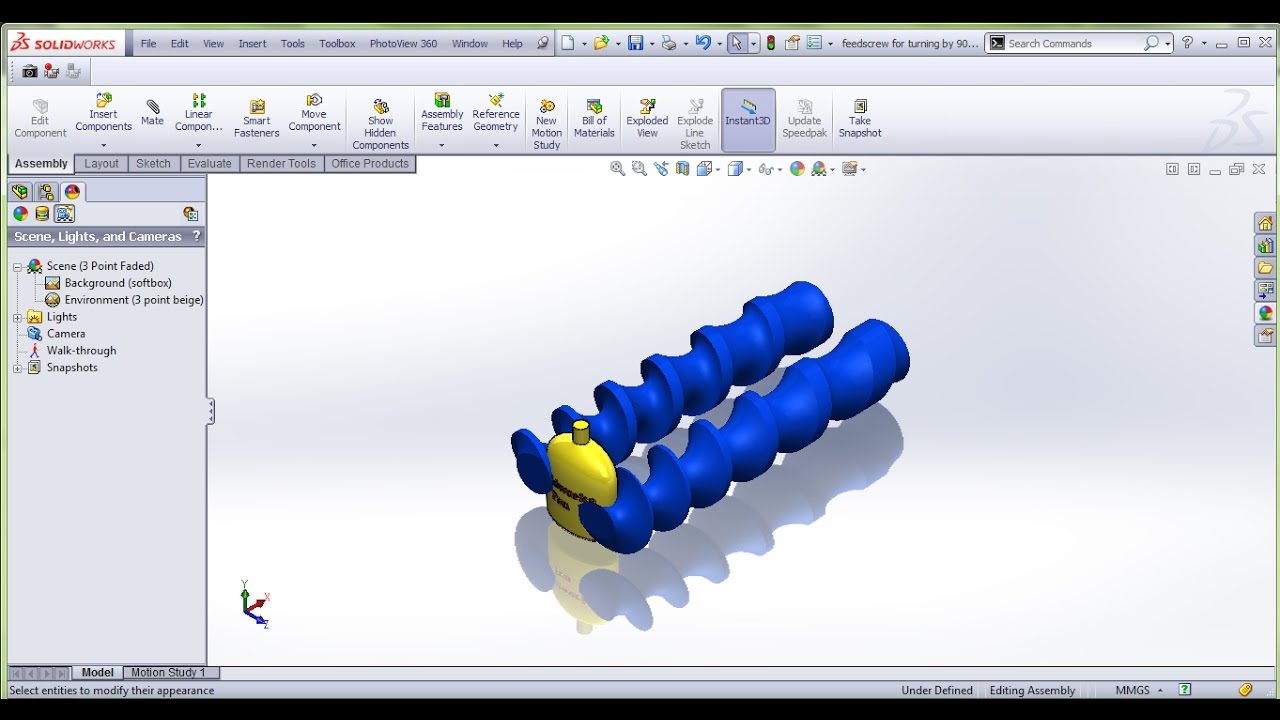 Timing Screw/Feedscrew designing (For any bottle profile) in Solidworks ...