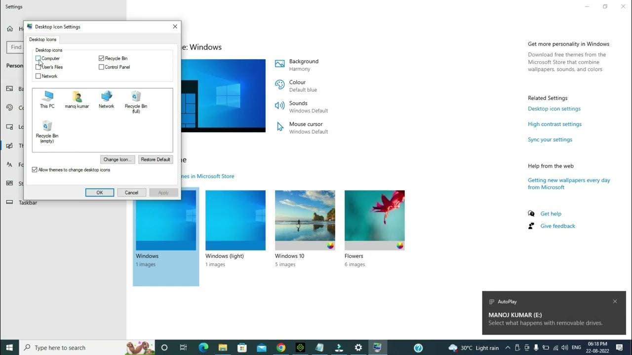 My computer Desktop Icons missing | This Pc/My | Add windows 10 desktop ...