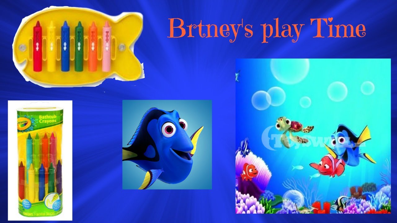 playing with dory and a blue crayon - YouTube