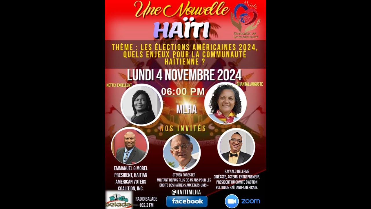 Émission Une Nouvelle Haïti du 04 Novembre 2024 avec Emmanuel Morel ...