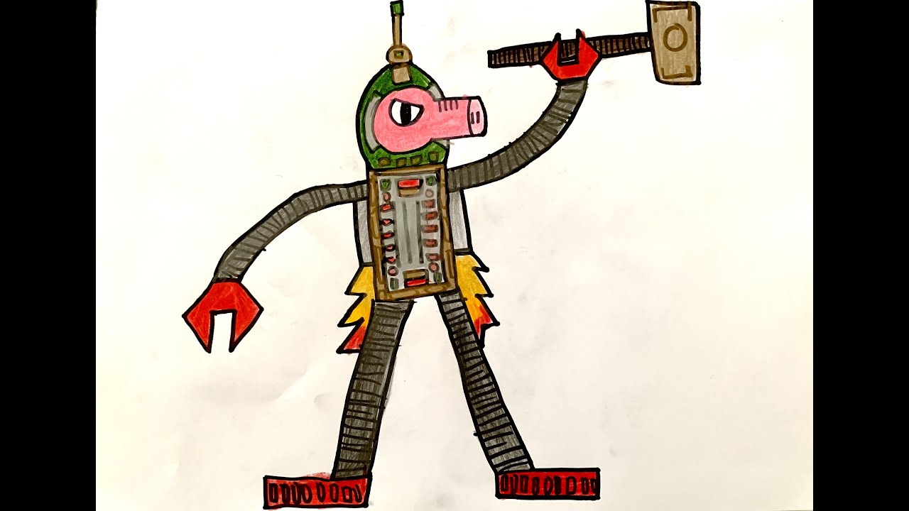 Drawing with Juni #25: The Robotic Pig! - YouTube