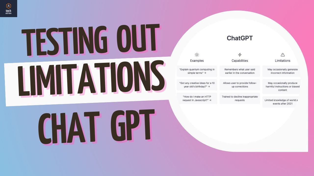 Testing ChatGPT in real-time || Listing the Limitations encountered # ...