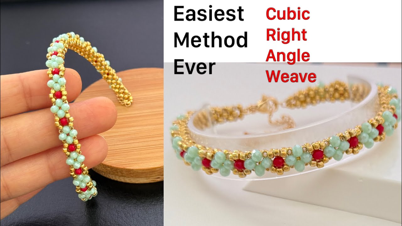 Cubic Right Angle Weave beaded bracelet || Fast And Easy Method - YouTube
