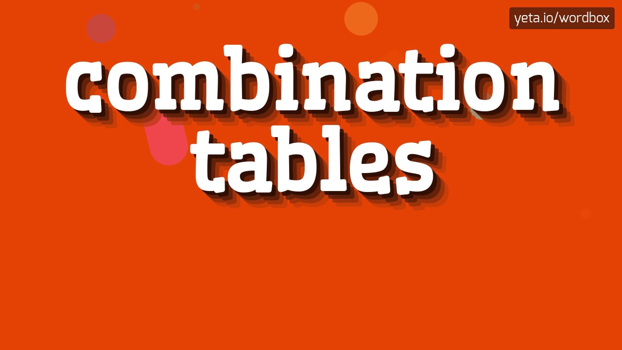HOW TO SAY COMBINATION TABLES? #combination tables - YouTube