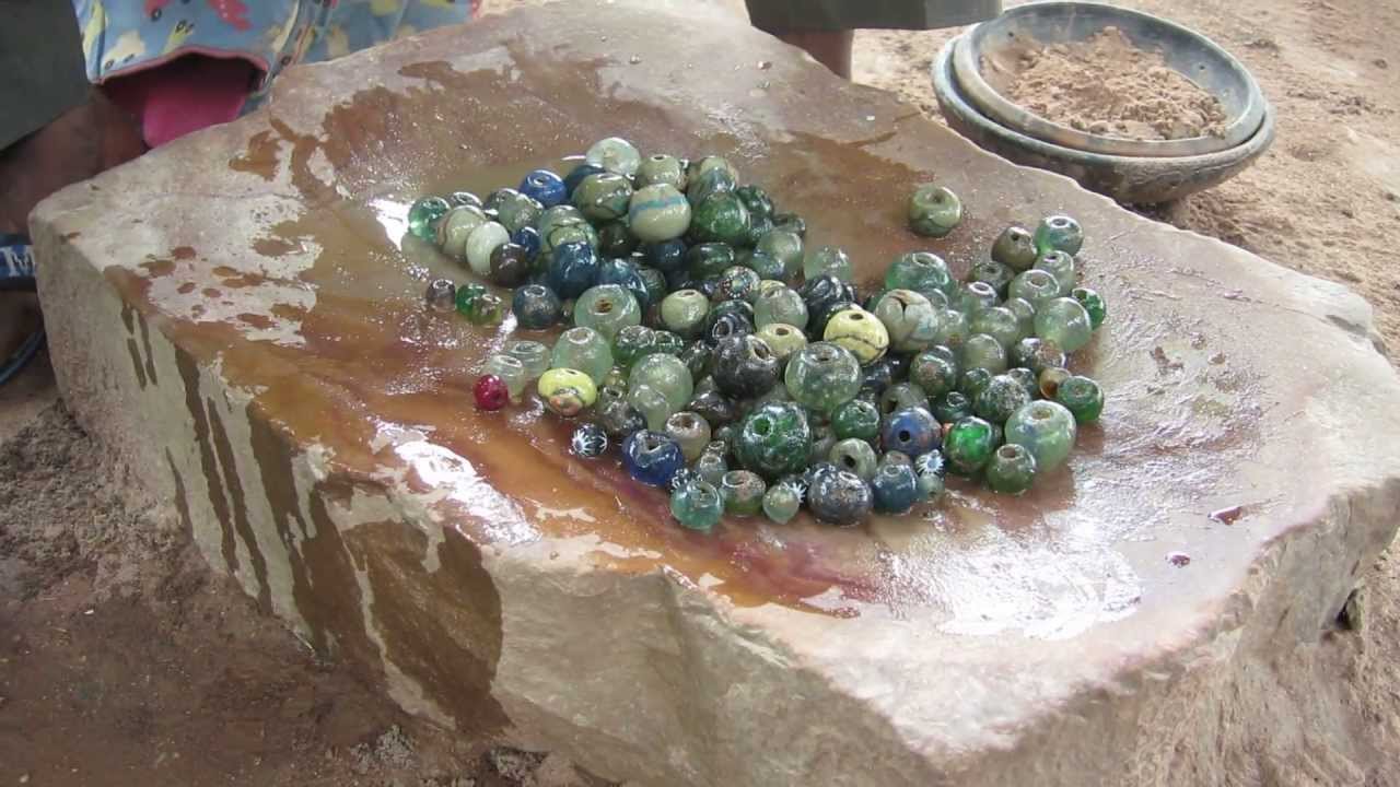 Cedi Bead Factory in Ghana: Cleaning the Beads - YouTube