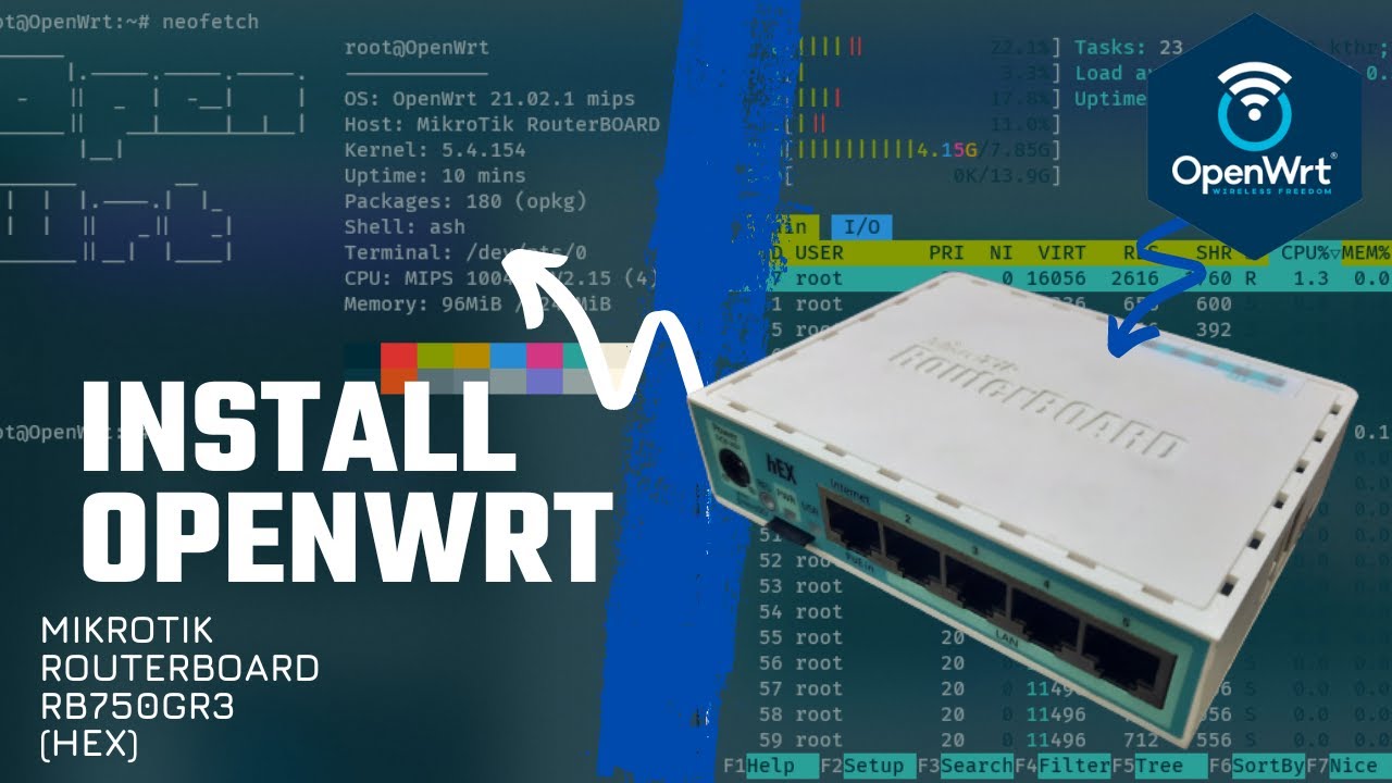 Menginstall OpenWRT di MikroTik RB750Gr3 - YouTube