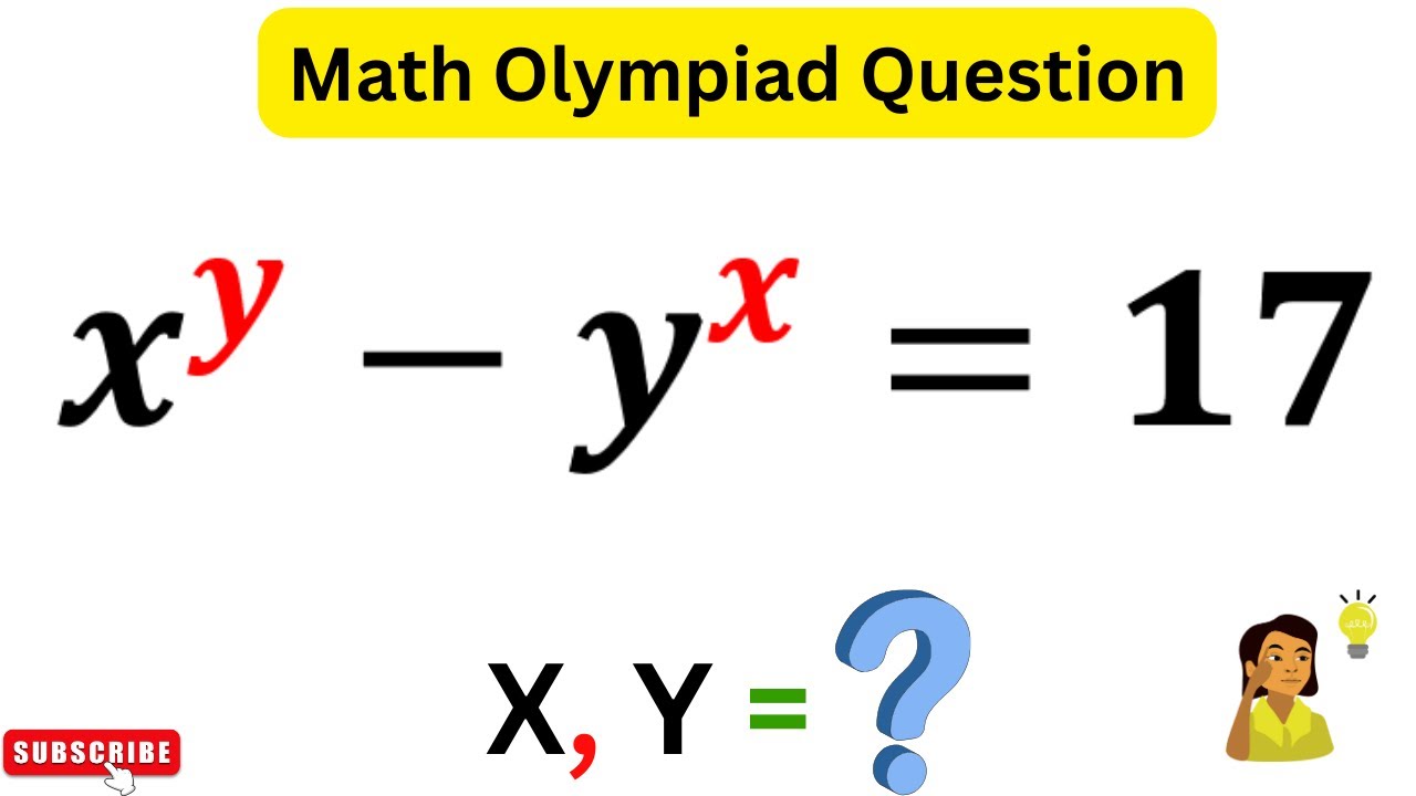 IF x^y-y^x=17 Then X,Y=? | Math Olympiad Question - YouTube
