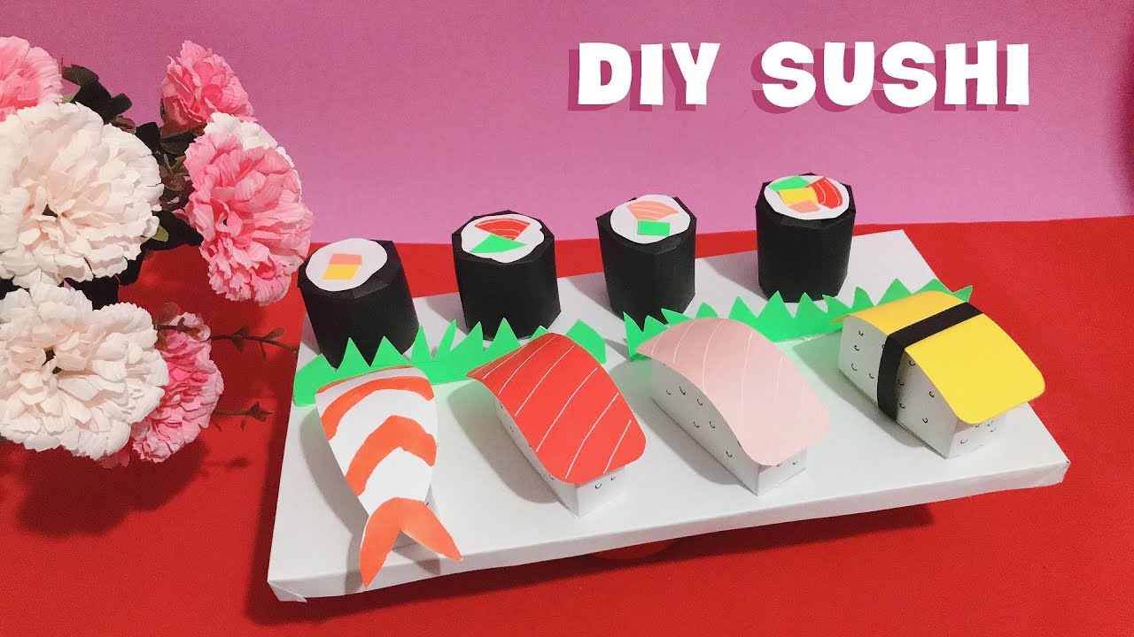 Cách làm sushi bằng giấy | diy sushi | how to make paper sushi ...
